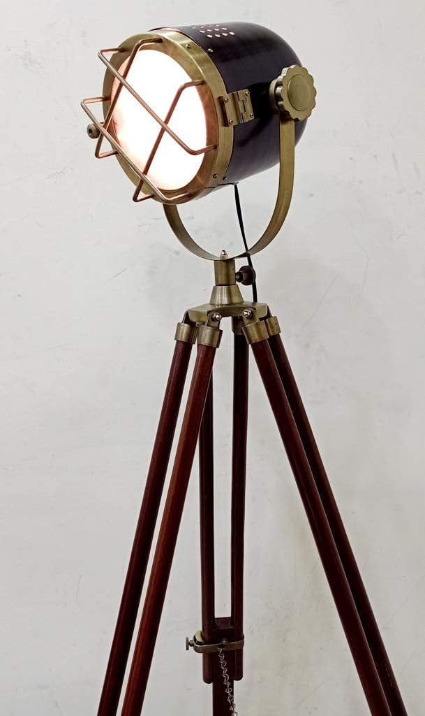 Retro Look Antique Marine Ship Searchlight Nautical Floor Lamp Double ...