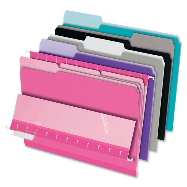 Interior File Folders, 1/3-Cut Tabs, Letter Size, Assortment 1, 100/box ...