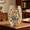 CVLNCYCLING Stemless Wine Glass Religious, Lamb Grape Gold Art Glass ...