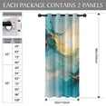 Blue and Gold Marble Pattern Blackout Curtains,Triple Weaved Fabric ...