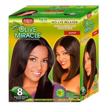 African Pride Olive Miracle Deep Conditioning No-Lye Relaxer, Regular ...