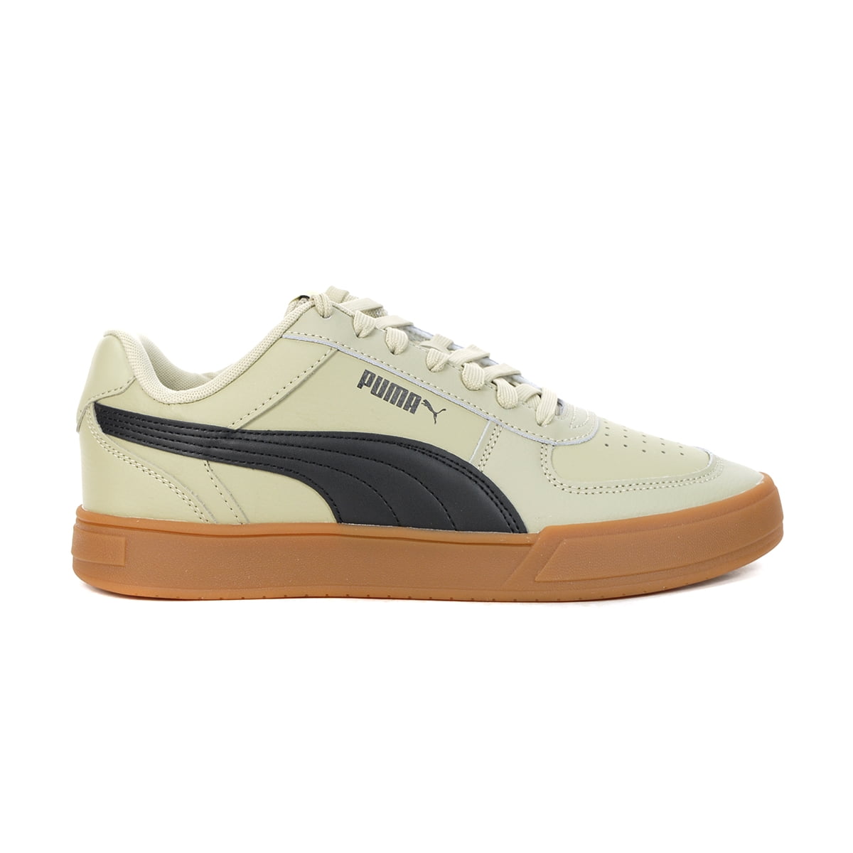 Click here for Puma Mens Caven Pebble Grey/Black/Gum Sneakers - 9... prices