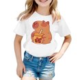 Trendfront Girls Cute Capybara Top Summer Casual Short Sleeve T-Shirt ...