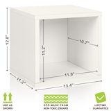 Way Basics Eco Stackable Storage Cube and Cubby Organizer, White ...