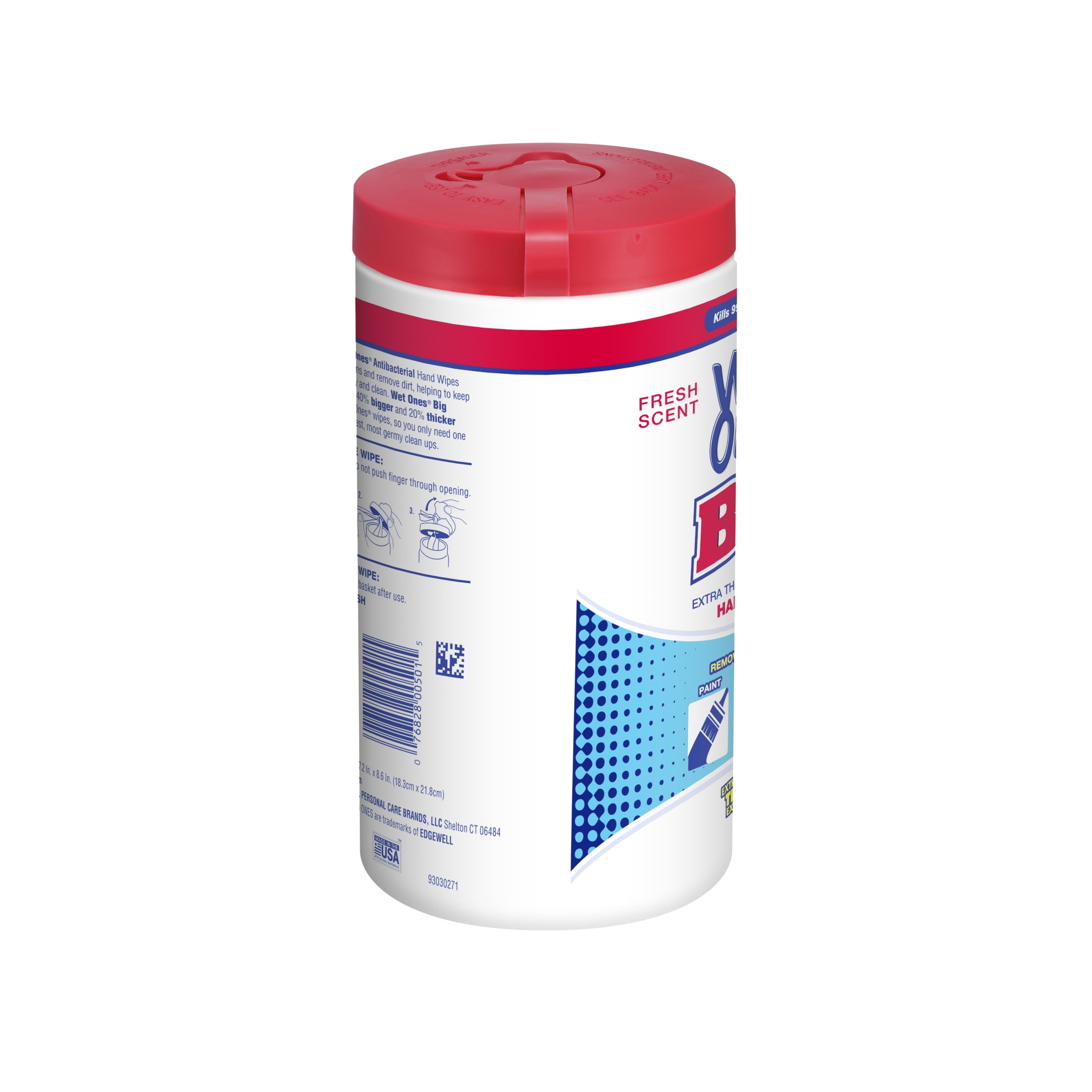 Wet Ones Big Ones Sanitizing Antibacterial Hand Wipes Fresh Scent 65 Ct Canister Walmart
