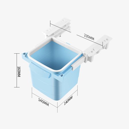 Farfi Hidden Retractable Office Desk Home Adhesive Dustbin Trash Can ...