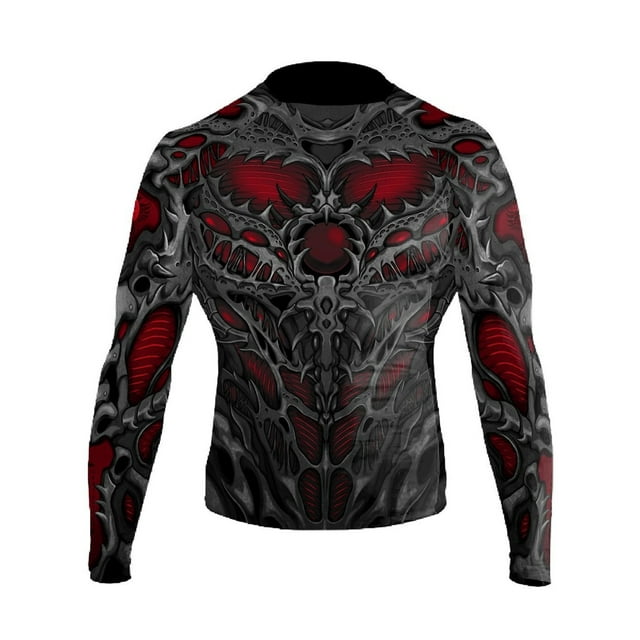 Raven Fightwear Men's Biomechanical BJJ Rash Guard MMA Red - Walmart.com