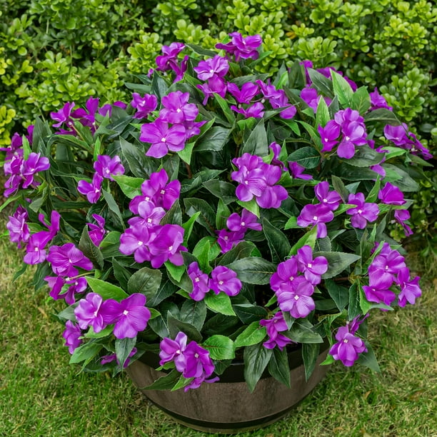 Flores artificiales Nigirior resistentes a los rayos UV, 6 paquetes ...