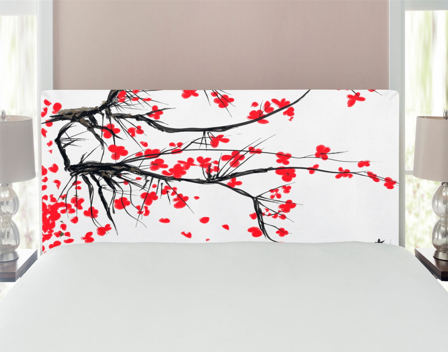 Nature Headboard, Sakura Blossom Japanese Cherry Tree Garden Summertime ...