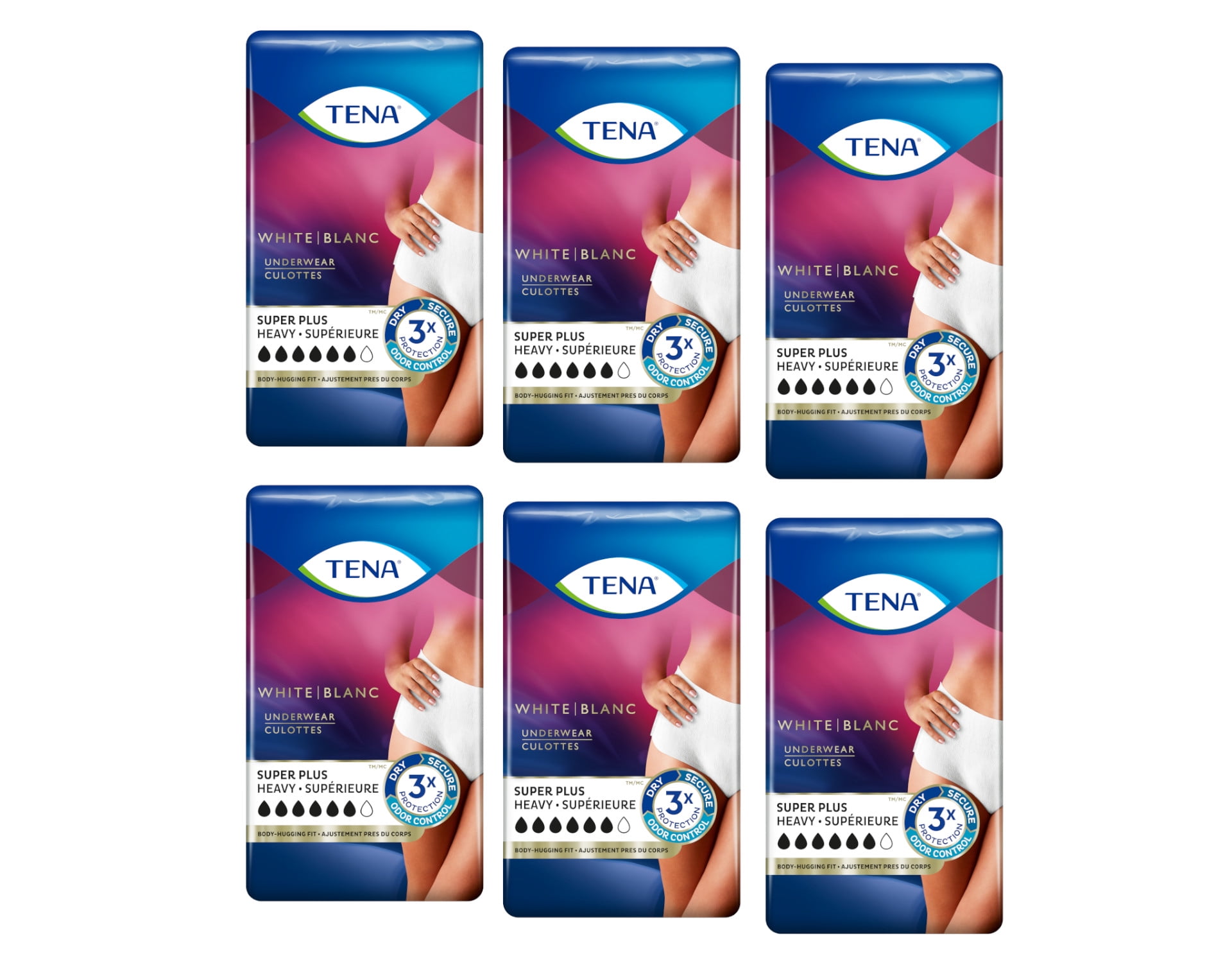 Tena Women XL Super Plus Heavy Incontinence Underwear, Stylish White 14 ...