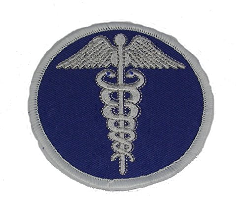 MEDICAL CADUCEUS Round Patch - Blue And White - Veteran Owned Business ...