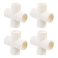 Uxcell 25mm 4 Way Tee Shape Tubing Cross Joint Connectors Adapters PVC ...