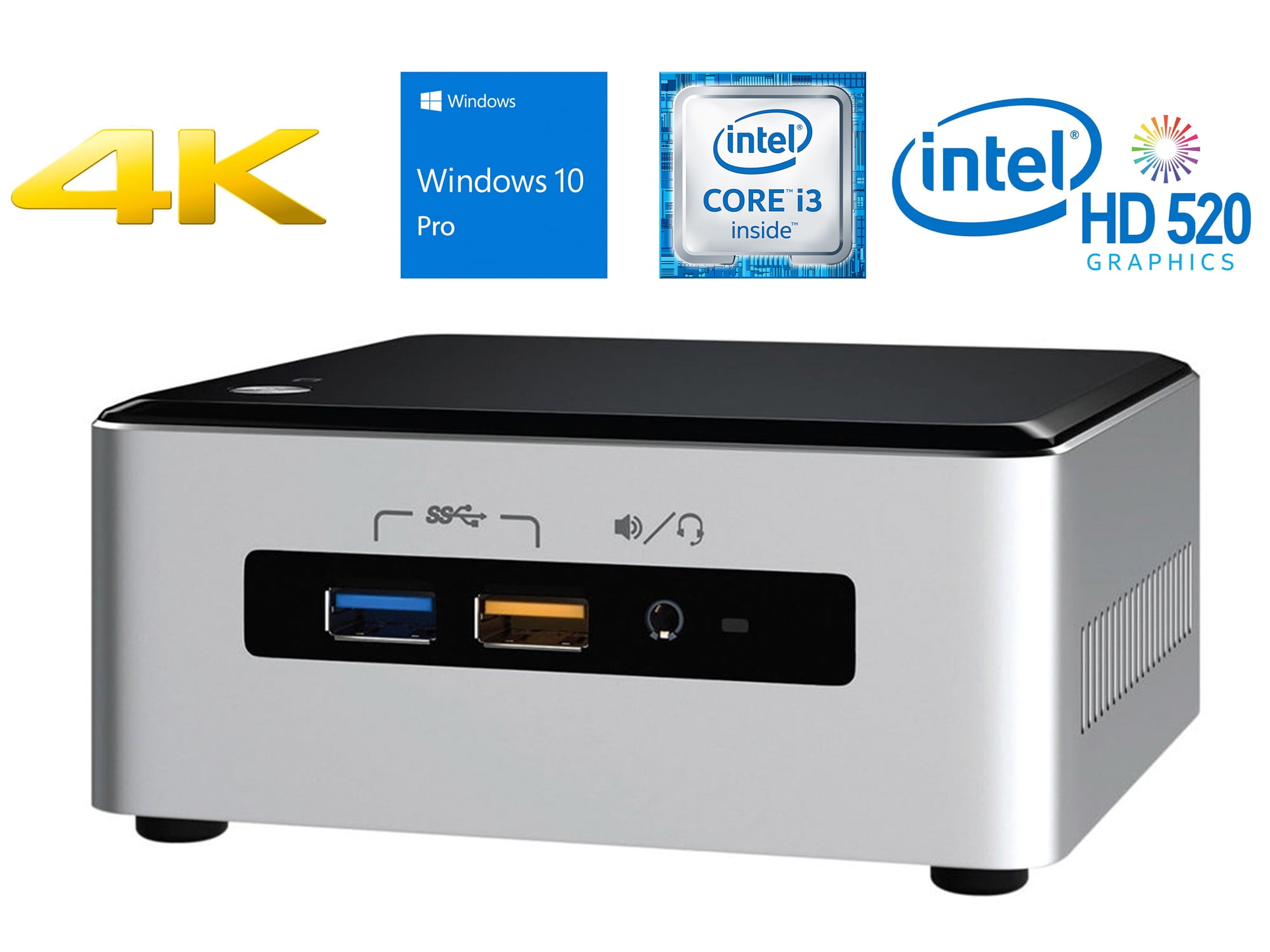 Referbished Intel NUC6i3SYH Mini Desktop, Intel Dual-Core i3-6100U 2 ...