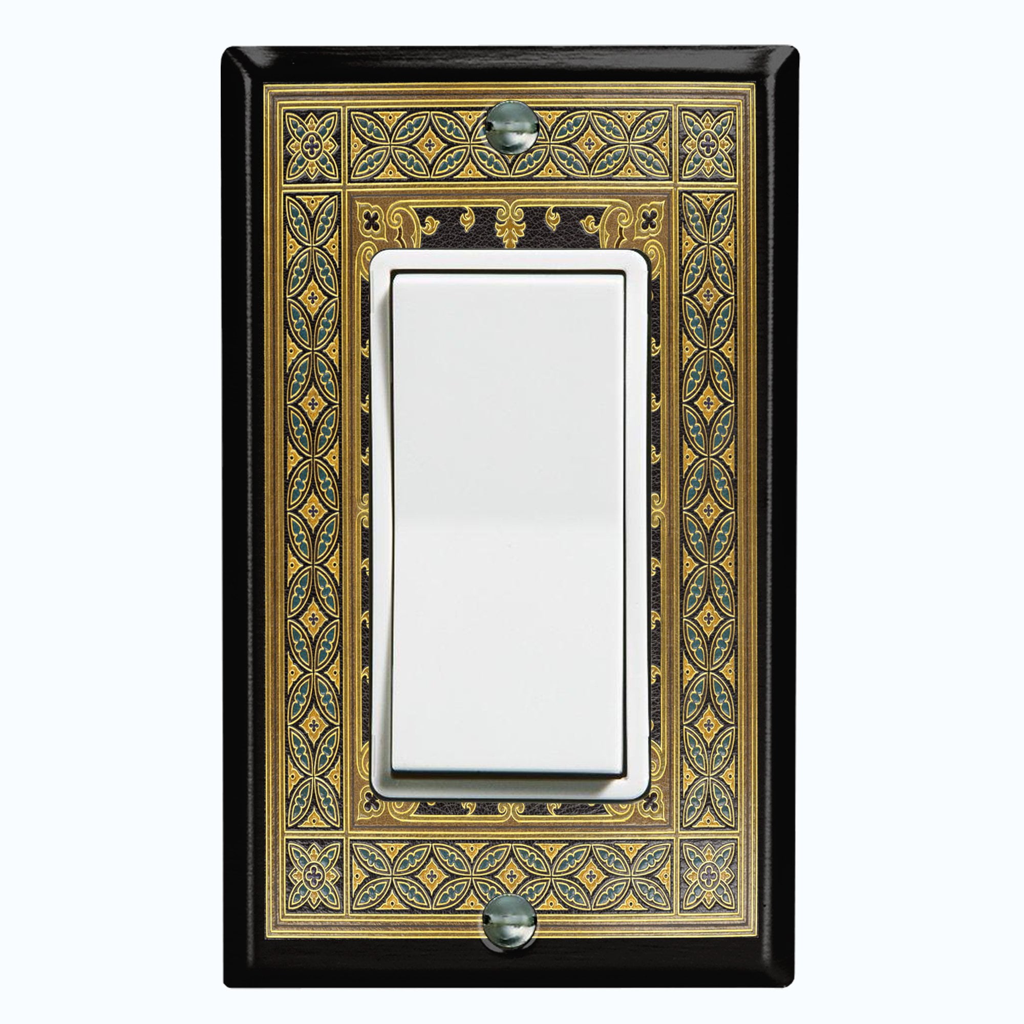 Metal Light Switch Plate Cover Elegant Victorian Floral Frame Black ...