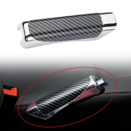 MYG 1x Black Carbon Fiber SUV Car Hand Brake Protector Decor Cover Auto ...