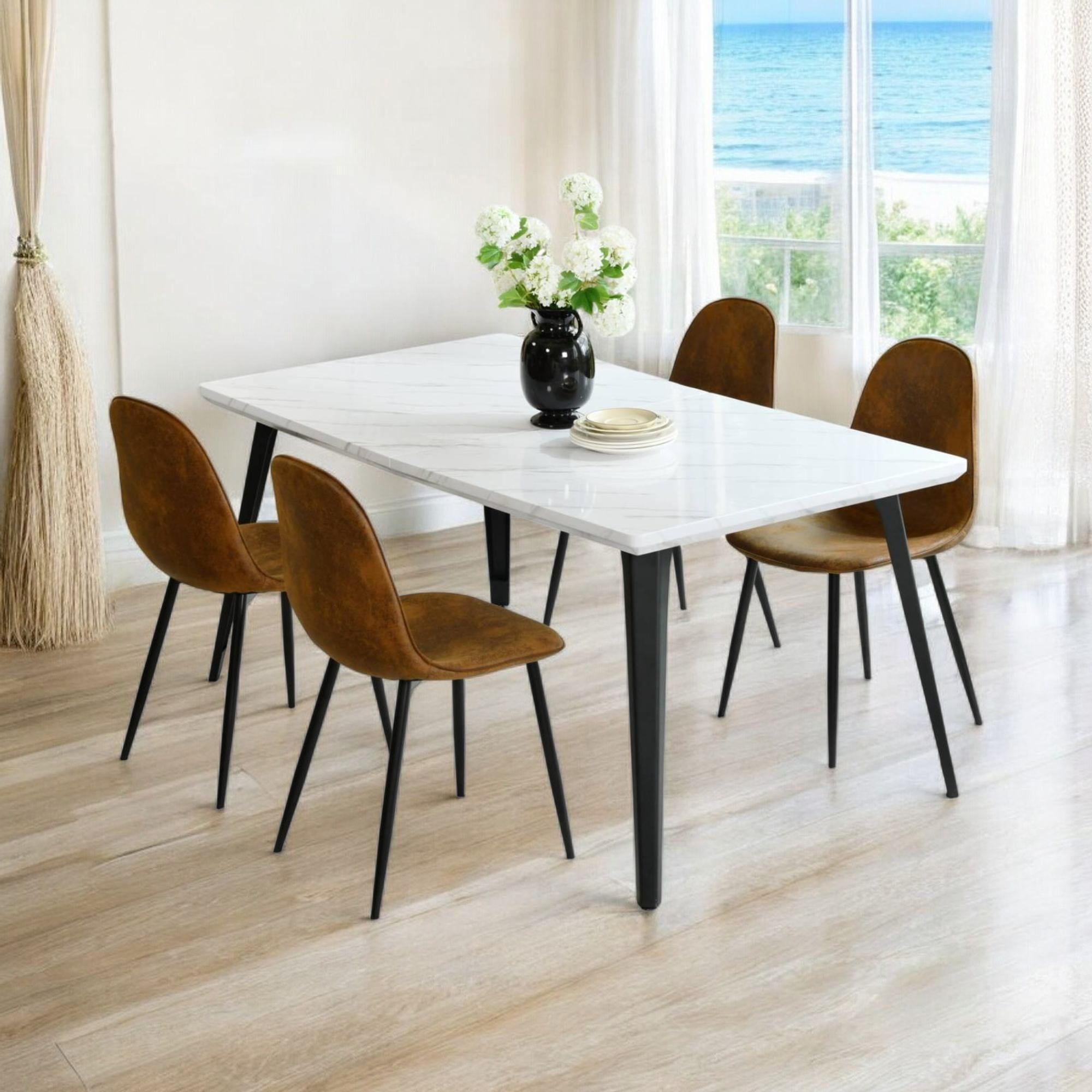 Click here for Homy Casa 63 Inch Dining Set For 4  Large Table Wi... prices