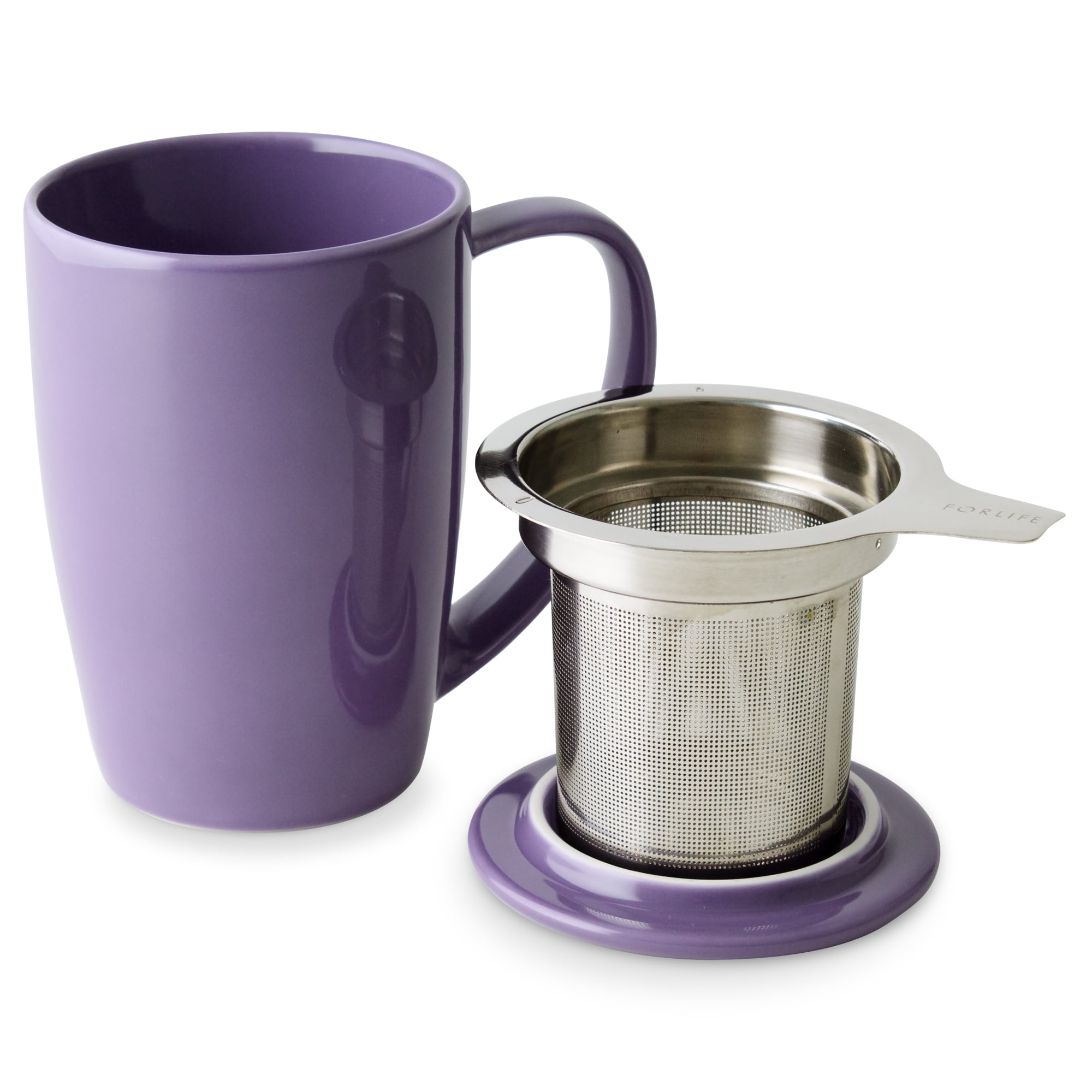 For Life Curve Purple Tall 15 Ounce Tea Mug With Infuser And Lid