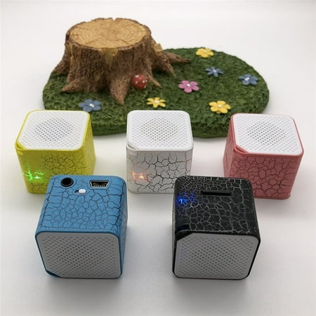 Mini External Small Speaker LED Luminous TF Card Speaker TF Card Square ...