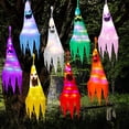 Outdoor Patio Decor: 8 Pcs 24” Light-up Hanging Ghosts with Witch Hat ...