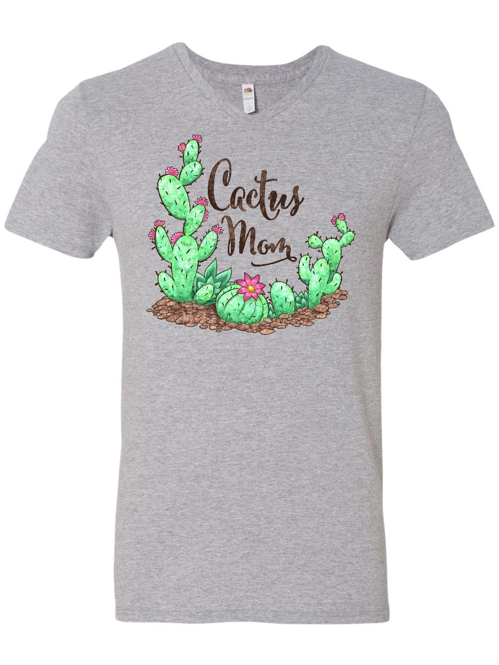 INKtastic - Cactus Mom Cacti and Succulents Men's V-Neck T-Shirt ...