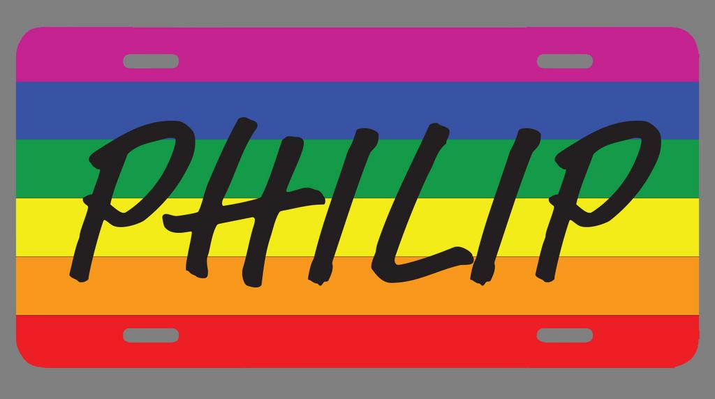 Philip Name Pride Flag Style License Plate Tag Vanity Novelty Metal ...