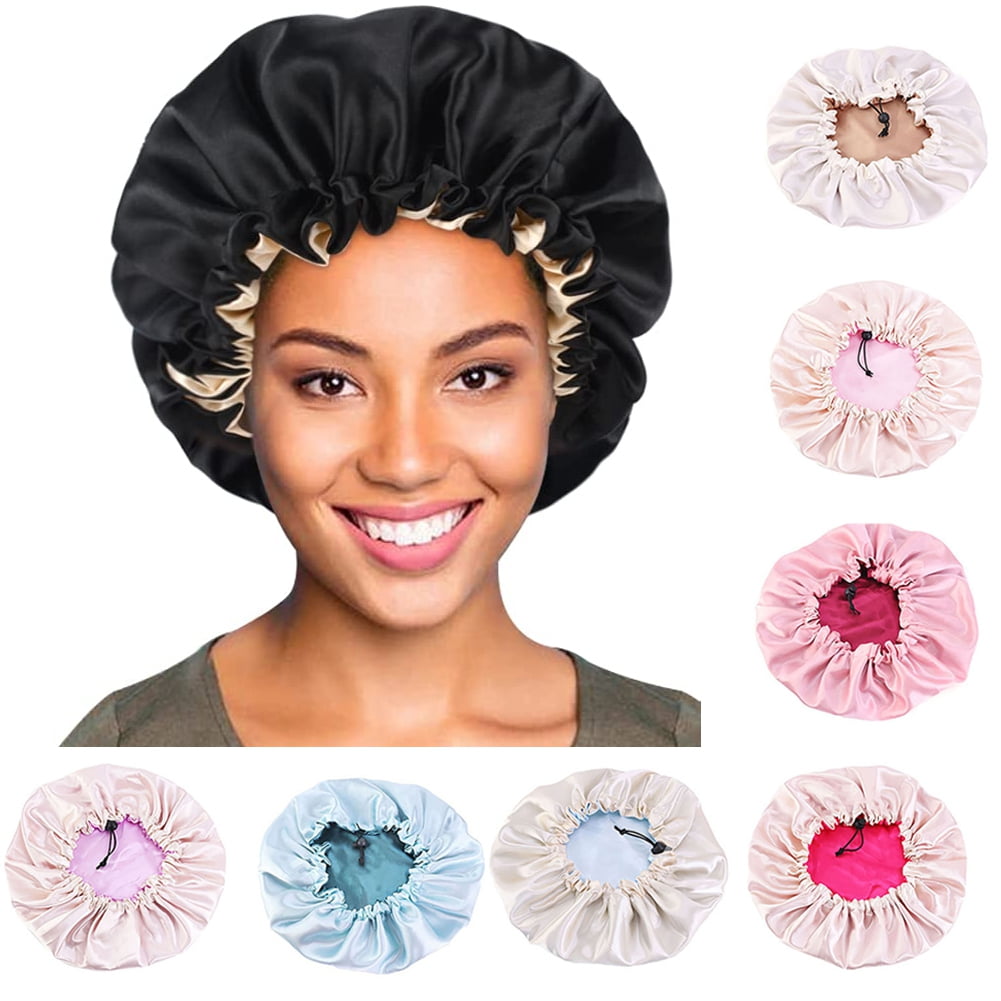 Happy Date Reusable Shower Cap, Bathing Caps, Elastic Double Waterproof ...