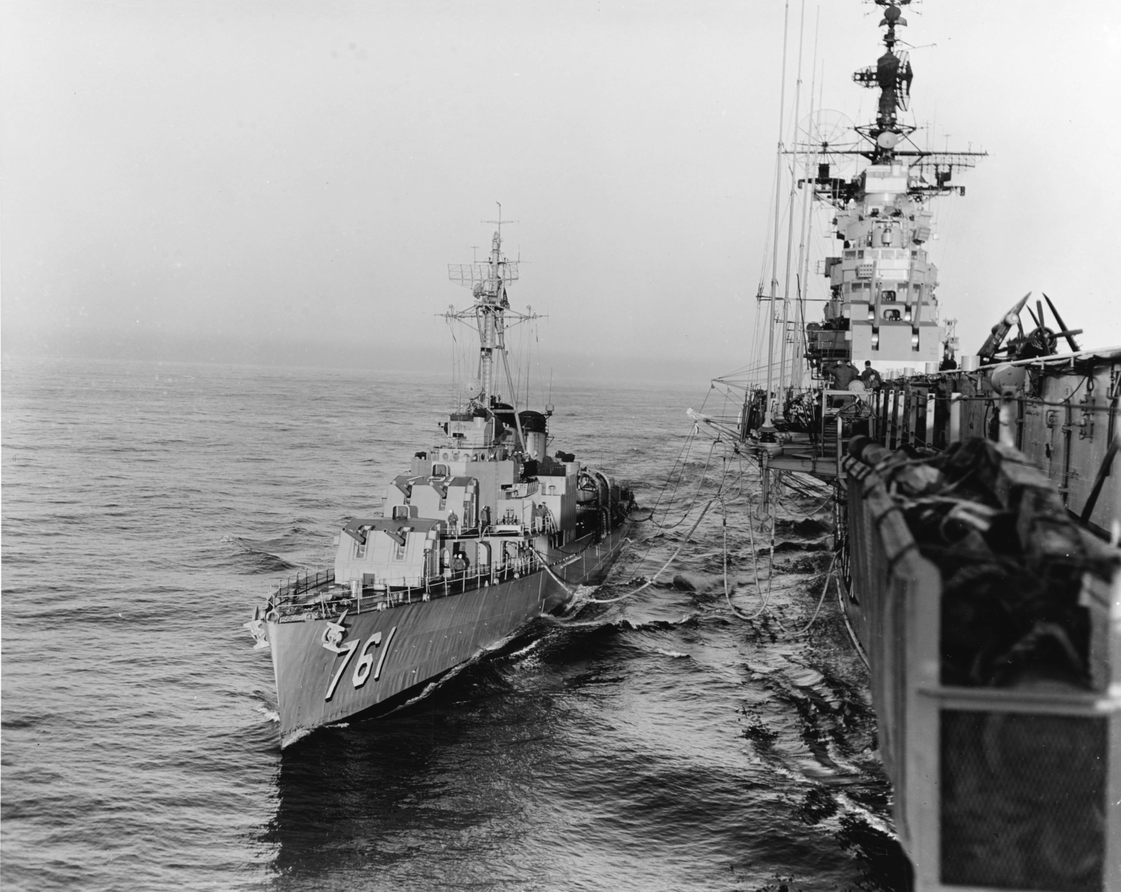 LAMINATED POSTER The U.S. Navy destroyer USS Buck (DD-761) refueling ...