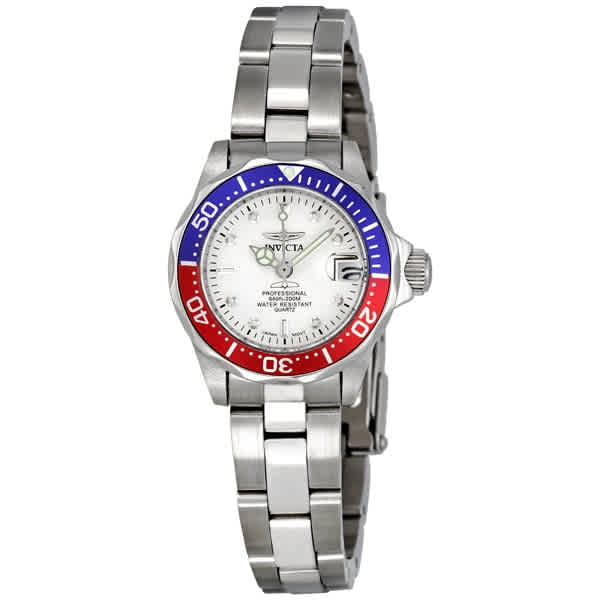 Invicta - Invicta Women's 8940 Pro Diver Blue & Red Bezel Stainless ...