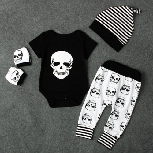Click here for Emmababy 4pcs/Set Newborn Kids Baby Boy Skull Outf... prices