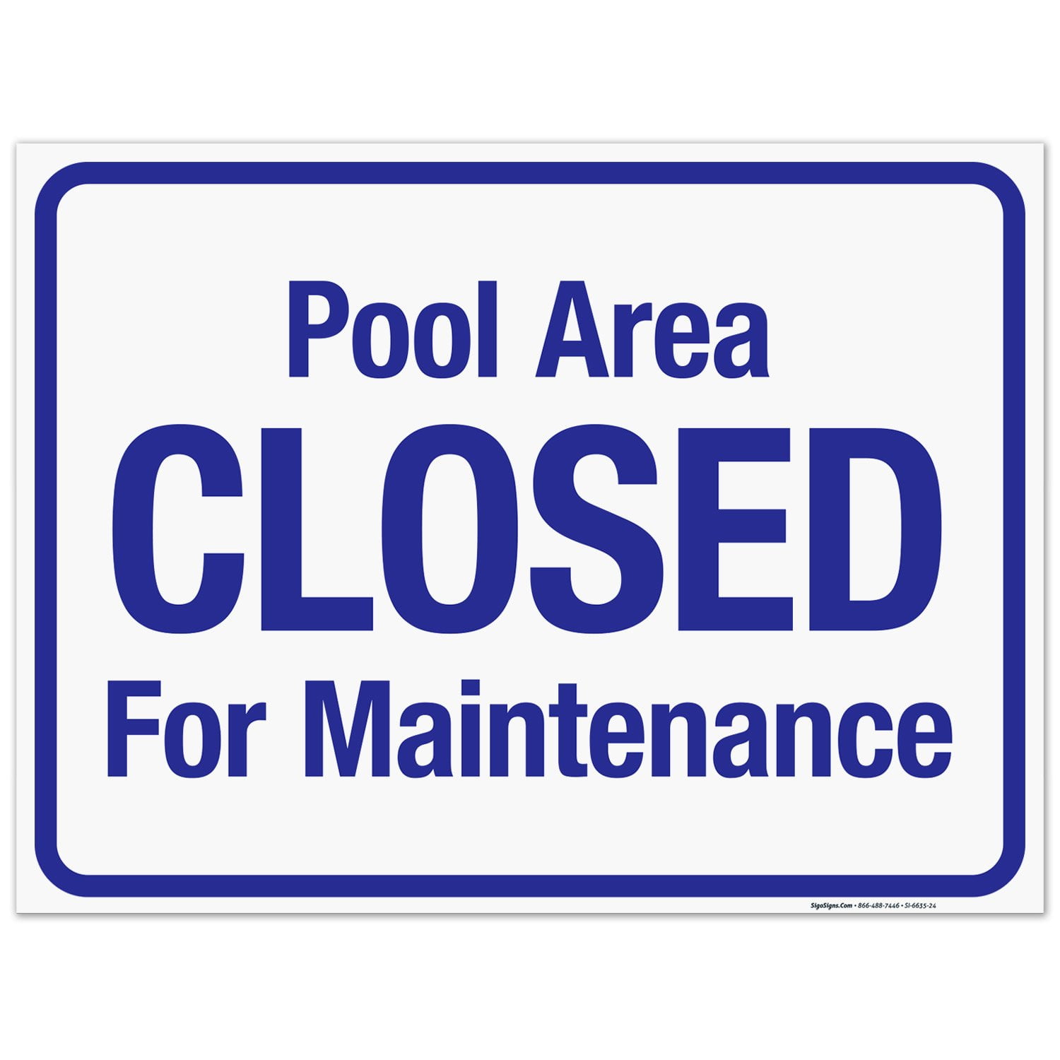 Pool Area Closed For Maintenance Sign, Pool Sign, 10x10 Vinyl Sticker ...