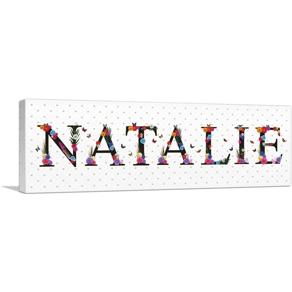 ARTCANVAS NATALIE Girls Name Room Decor Canvas Art Print - Size: 60" x ...
