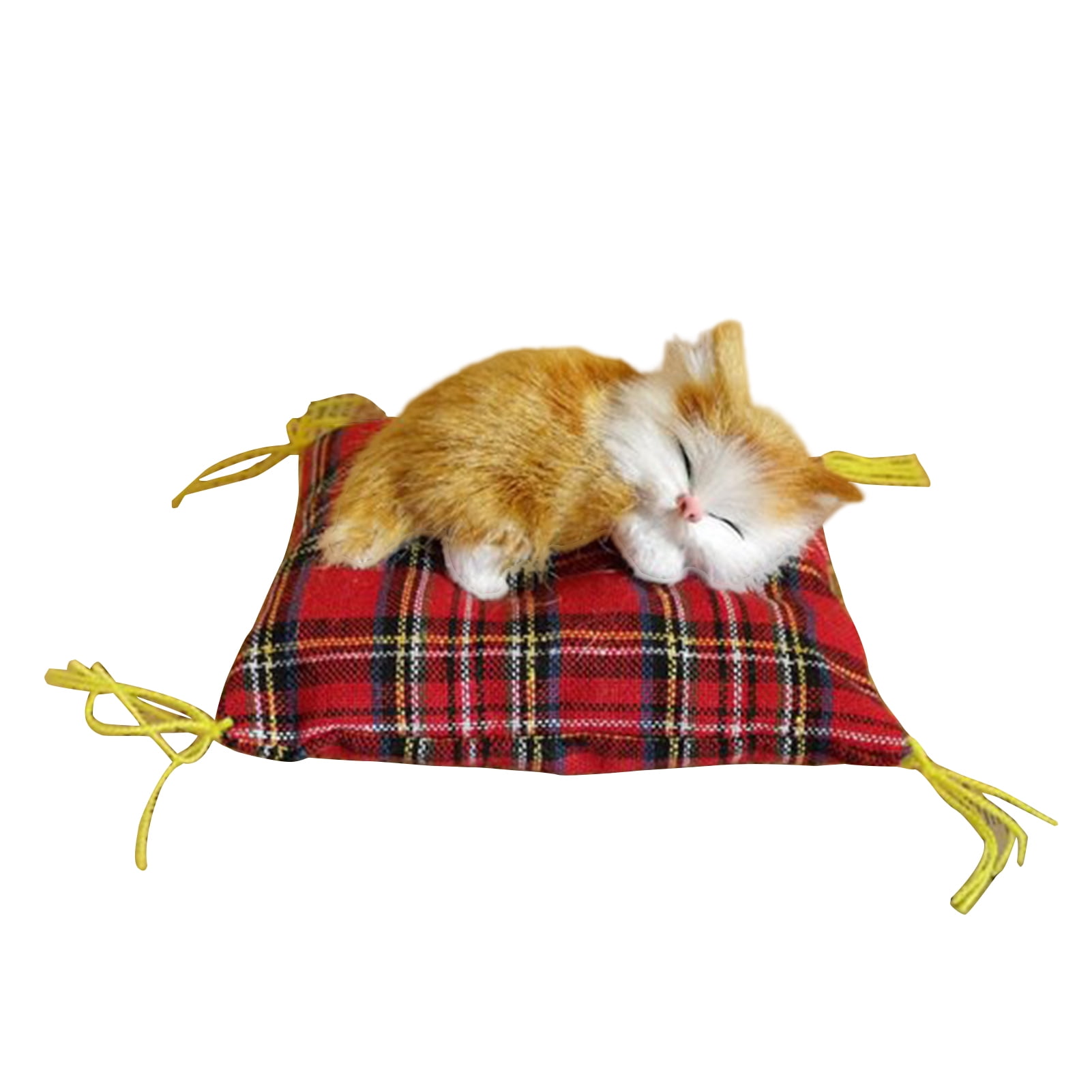 LIWEN Simulation Cat Model with Cushion Base - Faux Fur 3D Look - Cute ...