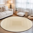 Beige Gradient Squares 3FT Round Area Rugs Softness Layers Zen ...