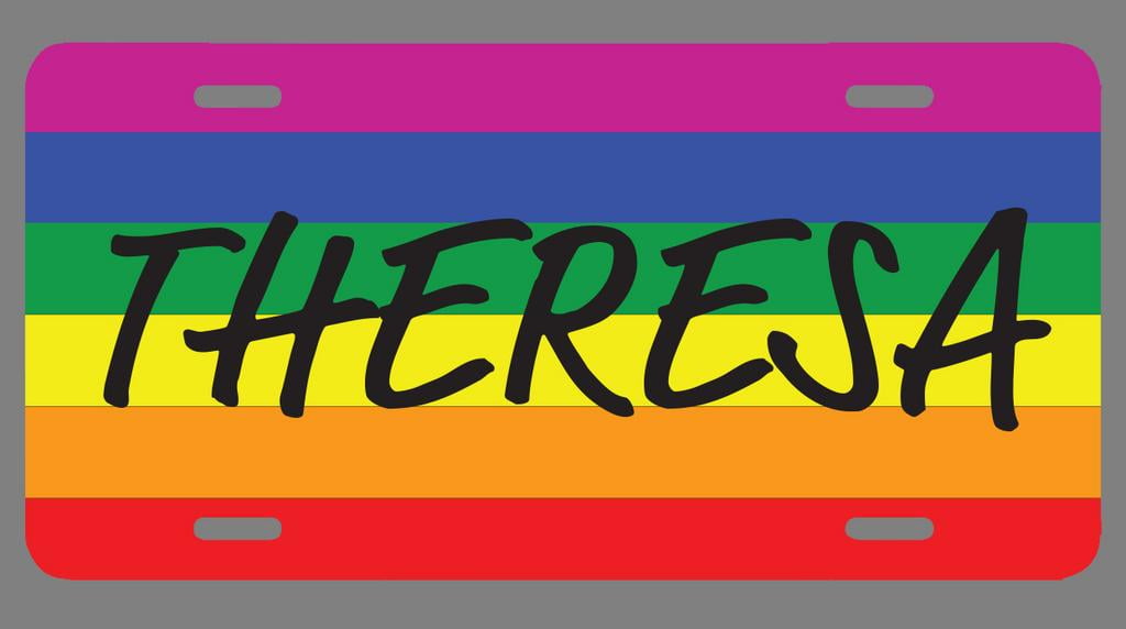 Theresa Name Pride Flag Style License Plate Tag Vanity Novelty Metal ...