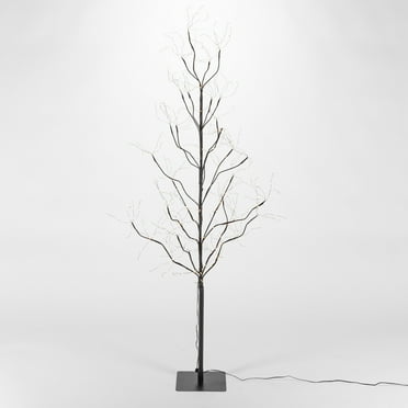 Gerson 7 Foot Silver PVC Wrapped Lighted Tree with 840 micro LED Warm ...