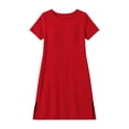 ClodeEU Women's Round Neck Short Sleeve Side Slit Midi Dress,Solid ...