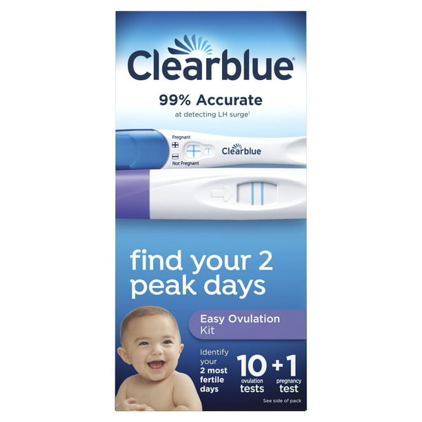 Clearblue Ovulation Starter Kit, 10 Ovulation Tests, 1 Pregnancy Test ...