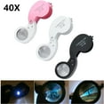 40X Magnifier with LED Lights Jewelers Watch Loupe Magnifying Glass ...