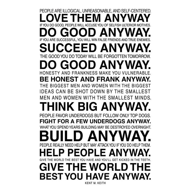 Paradoxical Commandments Poster