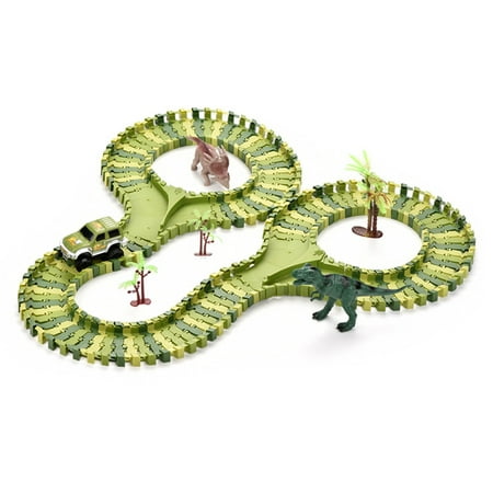 Mymisisa Dinosaur Electric Railway Car Flexible Racing Track Roller ...