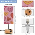 BZSMCE Pink Heart Printed 3 Color Touch Control Table Lamp Linen Shade ...