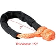 Orange 1/2" Tow Straps Rope Recovery 38,000 LB UHMWPE SYNTHETIC Soft ...