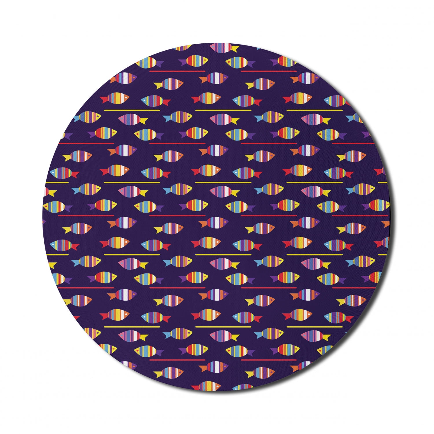 Fish Mouse Pad for Computers, Rainbow Patterned Aquatic Creatures ...