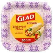 "Glad Strong and Reliable Paper Plates, 8.5"", Pink Hydrangea Design ...