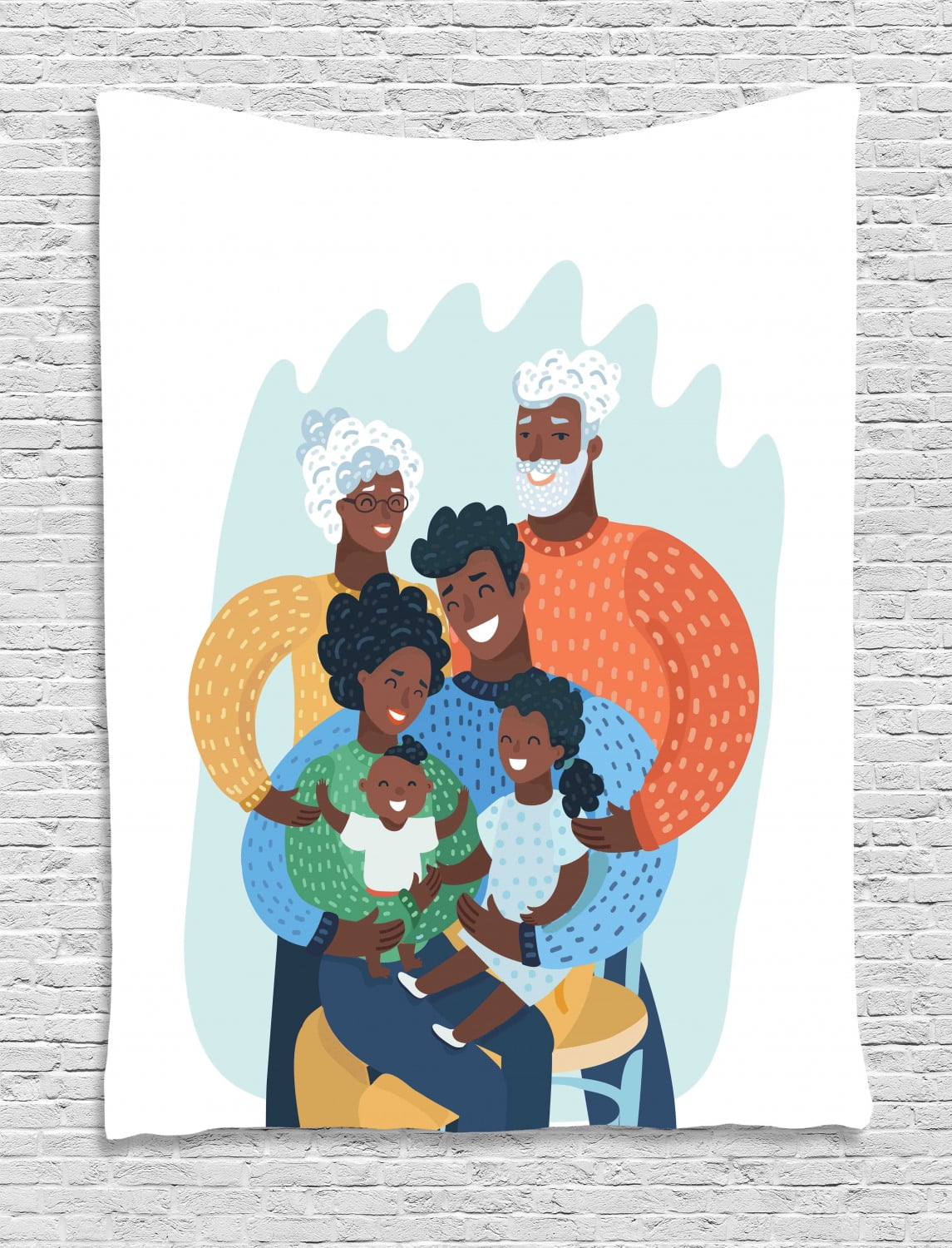 African American Family Tapestry, Happy Cozy and Cute Multi-Generation ...