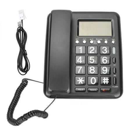 Wired Landline, Large Buttons Corded Telephone Shortcut Keys With Blue ...