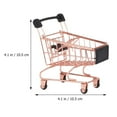 OUNONA Golden Iron Mini Shopping Cart for Decor with Realistic Details ...