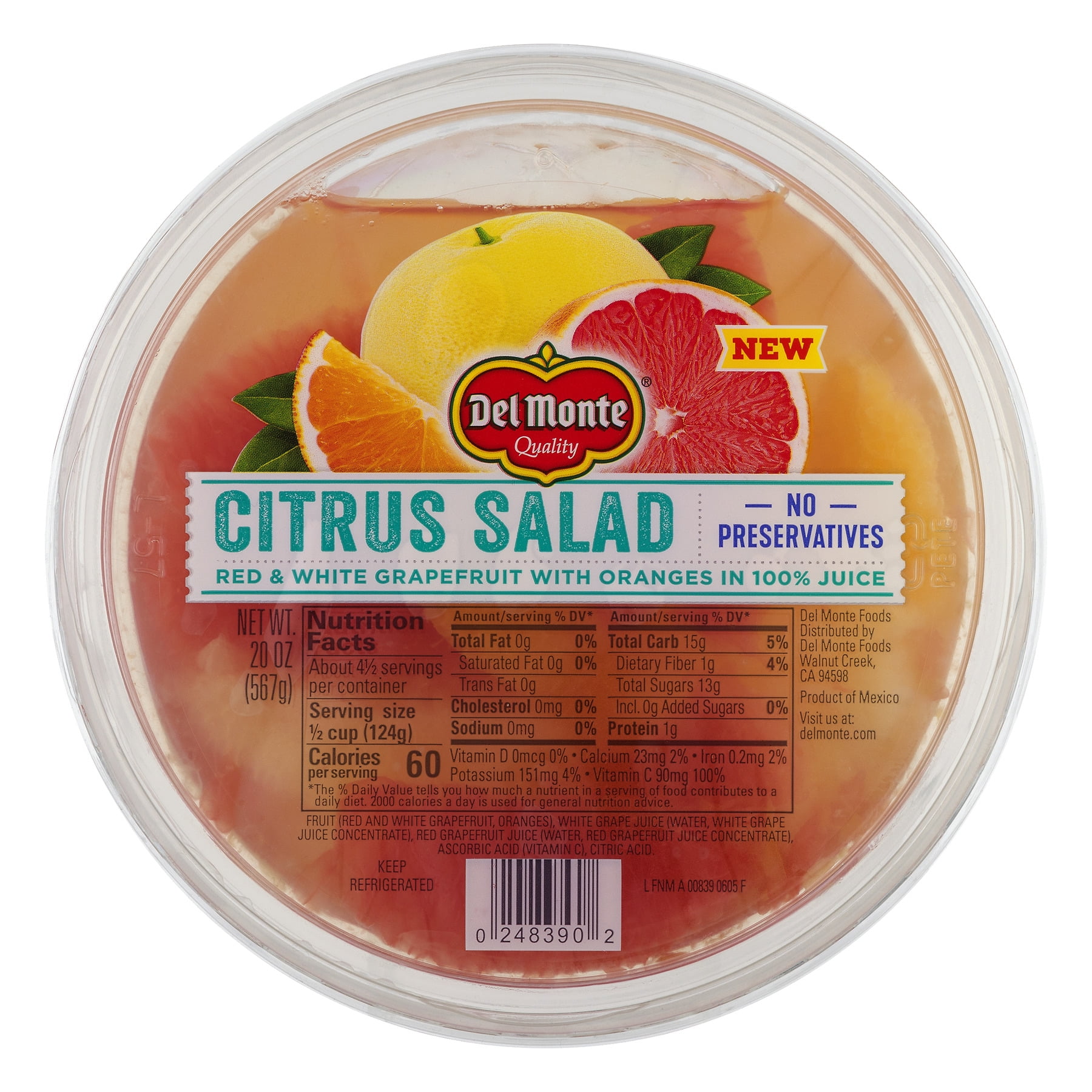 Del Monte Citrus Salad Grapefruit Oranges, in Juice, 20 oz Cup ...