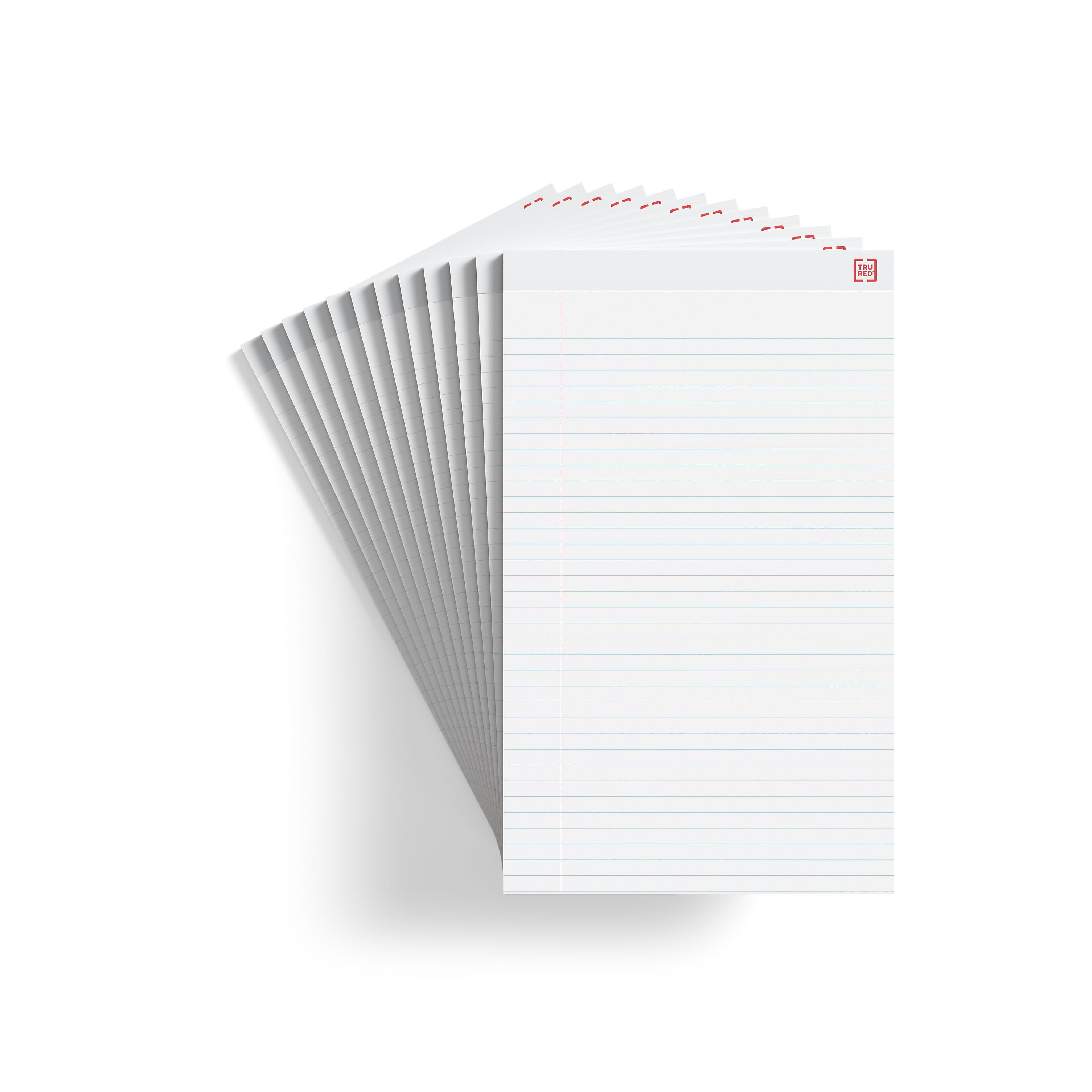 TRU RED Notepad, 8.5" x 14" , Wide Ruled, White, 50 Sheets/Pad TR59939 ...