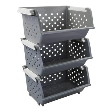 Weave Stackable Basket Set, 3 Pieces - Aqua - Walmart.com